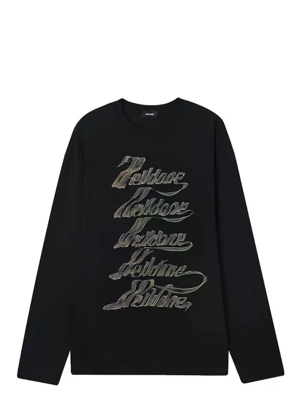 We11Done Printed Long-sleeve T-shirt - Black
