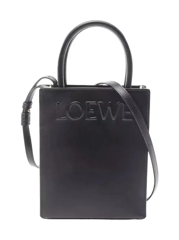 Loewe 2010-2026 Leather Standard A5 Tote Satchel - Black