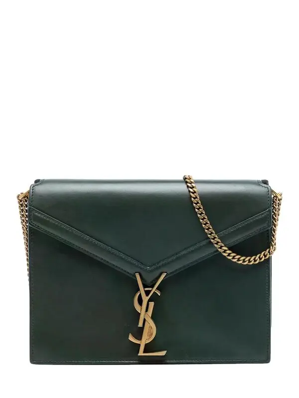 Saint Laurent 2019 Smooth Calfskin Monogram Cassandra Clasp Shoulder Bag - Green