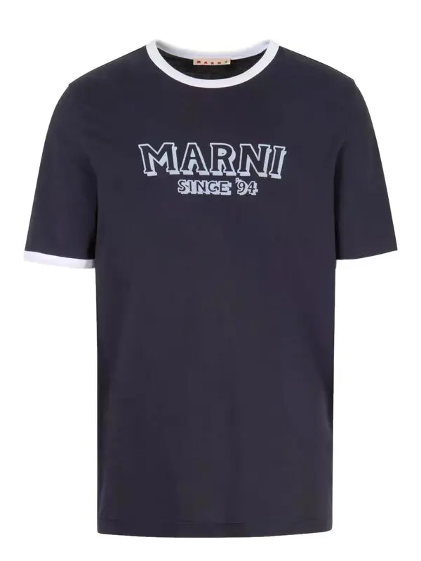 Marni Crew-neck Printed T-shirt - Blue