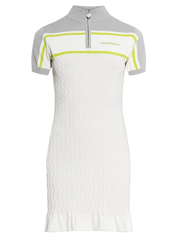 Casablanca Logo Knit Dress - White