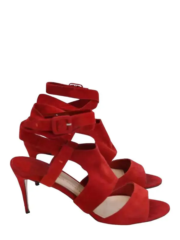 PAUL ANDREW Suede High Heel Sandals - Red