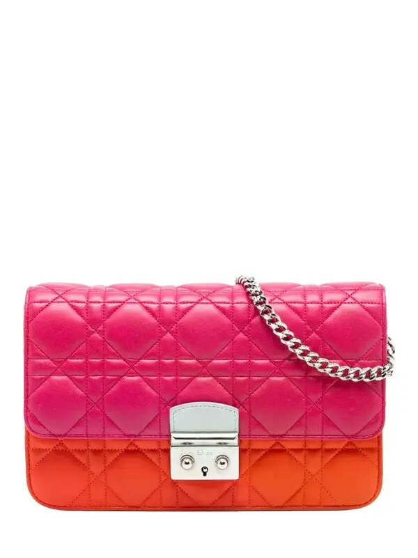 Dior Tricolor Lambskin Cannage Miss Promenade Flap Bag - Multicolour
