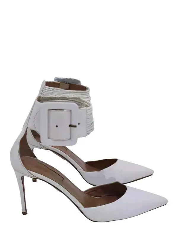 AQUAZZURA Casablanca Buckle-fastening Leather Pumps - White