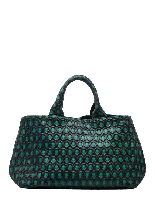 Prada 2013-2025 Broccato Canapa Satchel - Green