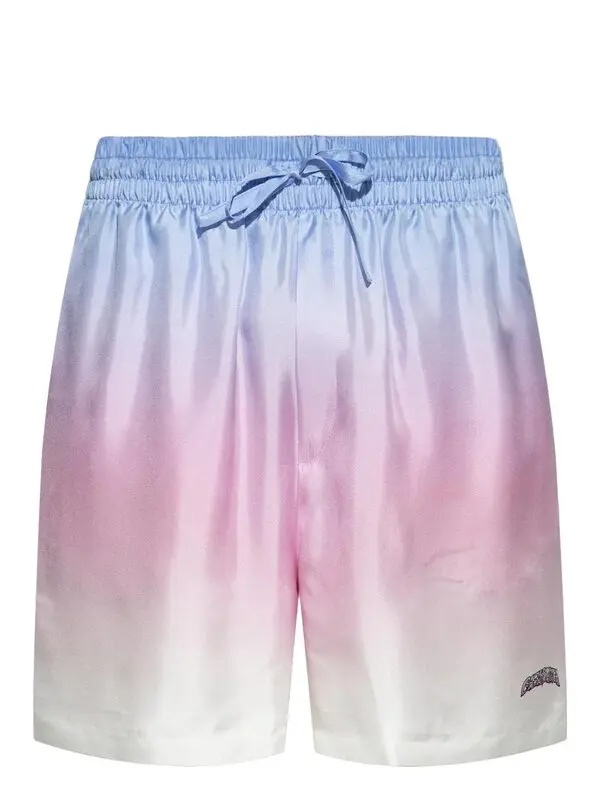Casablanca Silk Ombre Shorts - Blue