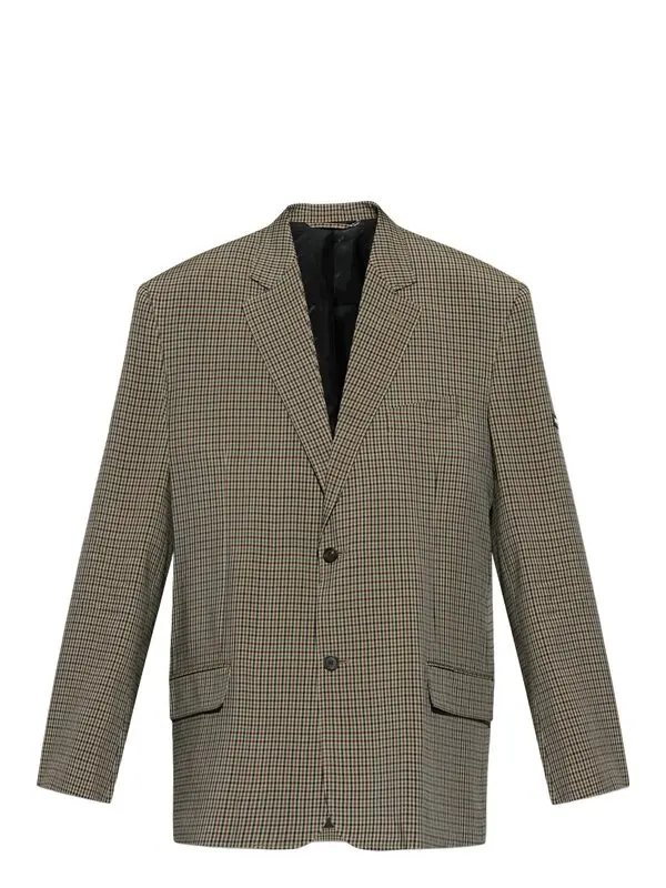 Balenciaga Checked Pattern Blazer - Brown