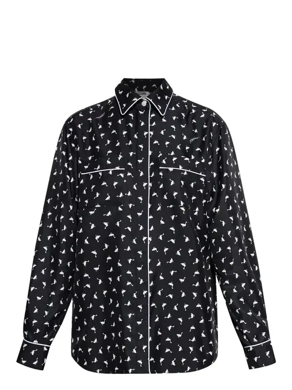 Moschino Printed Silk Shirt - Black