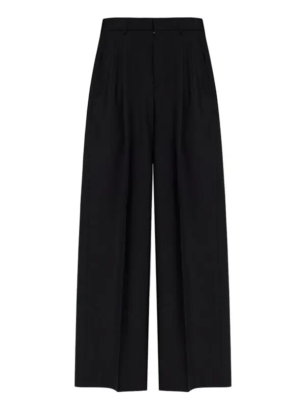 Ami Straight-leg Wool Trousers - Black
