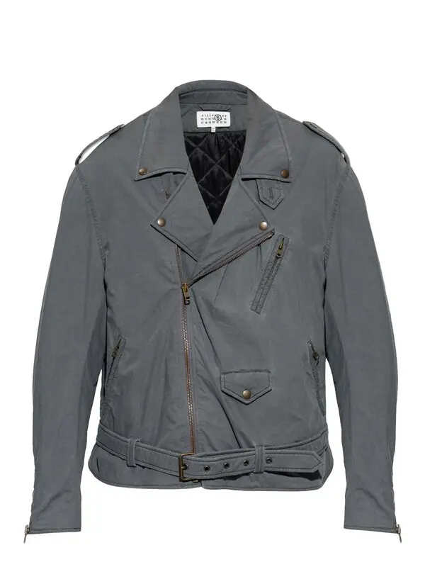 MAISON MARGIELA Insulated Biker Jacket With Epaulets - Grey