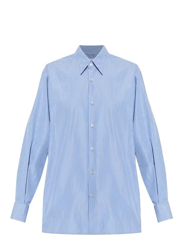 MAISON MARGIELA Striped Cotton Shirt - Blue