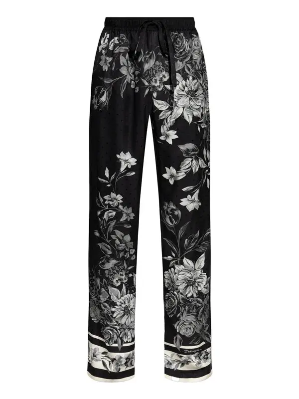 Dolce & Gabbana Silk Trousers - Black