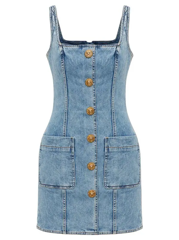 Balmain Denim Mini Dress - Blue