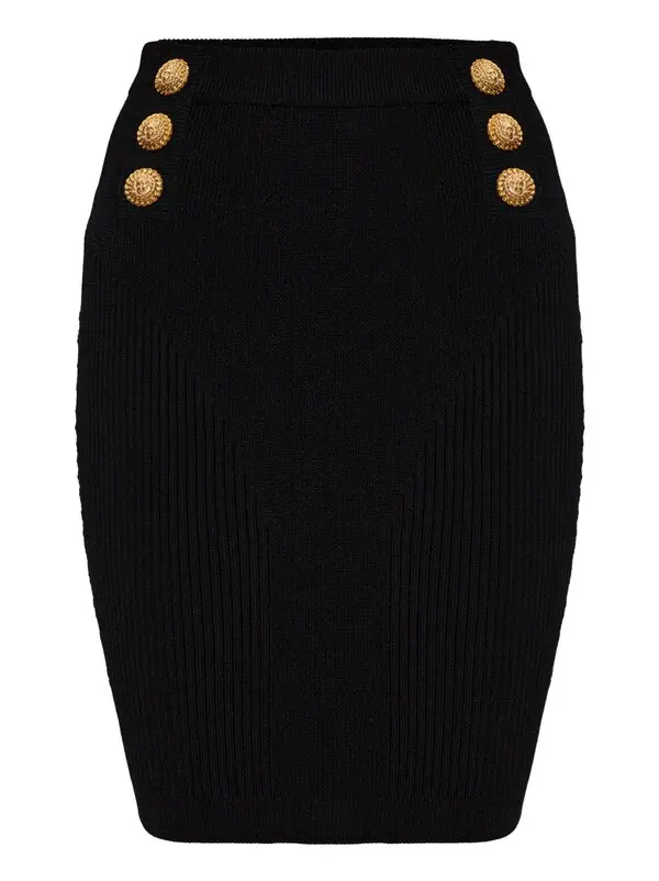 Balmain Pencil Skirt With Decorative Buttons - Pink