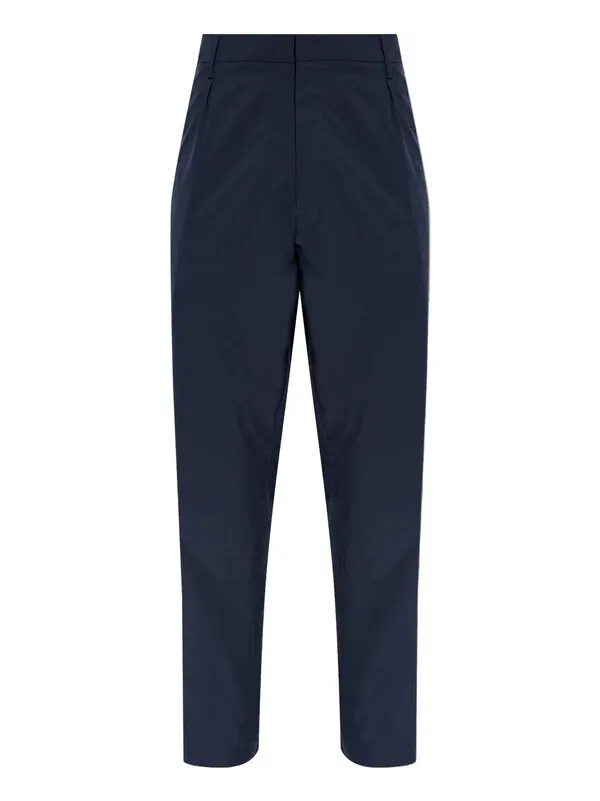 Paul Smith Tapered Crease-leg Trousers - Navy Blue
