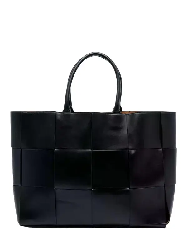 Bottega Veneta Large Lambskin Maxi Intrecciato Arco Tote Bag - Black