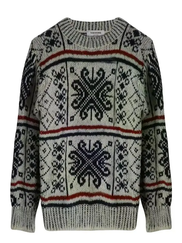 Thom Browne Fair Isle Crew-neck Sweater - Neutrals