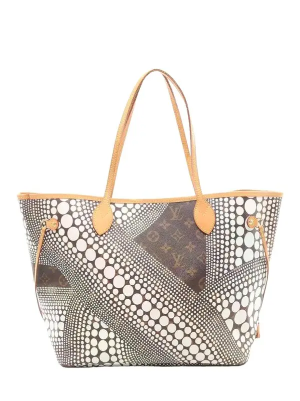 LOUIS VUITTON 2012 Yayoi Kusama Monogram Neverfull Mm Tote Bag - White