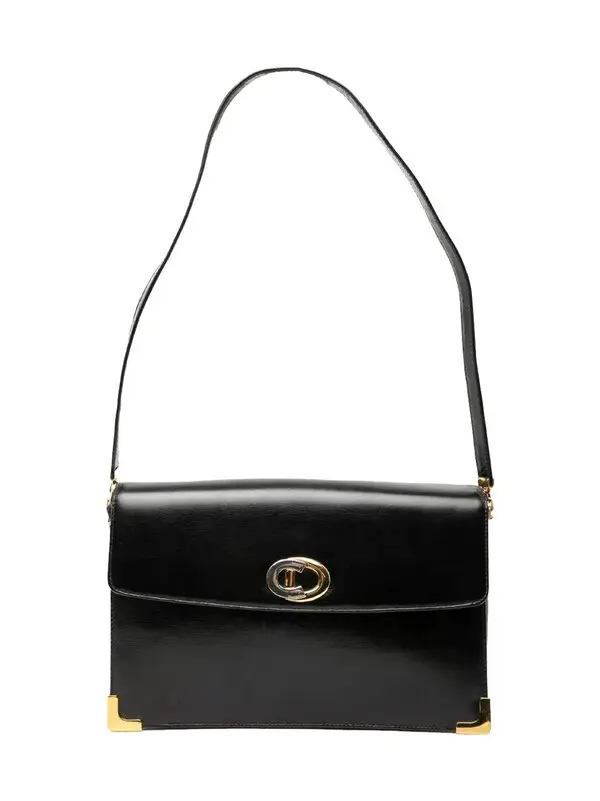 Dior 20th Century Leather Flap Shoulder Bag - Black