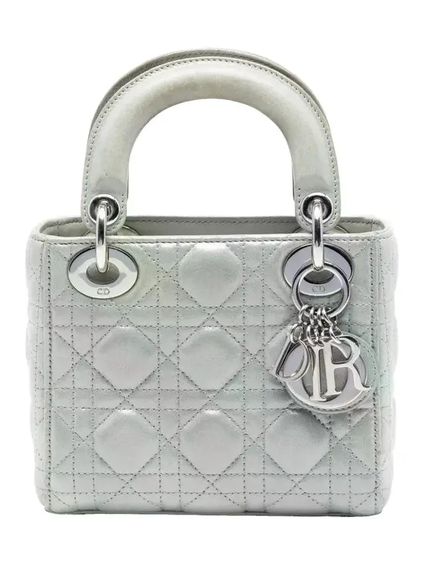 Dior 2015 Mini Iridescent Lady Satchel - Silver