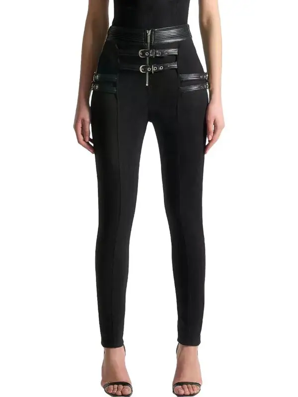 Manière De Voir Buckle-detail Leggings - Black