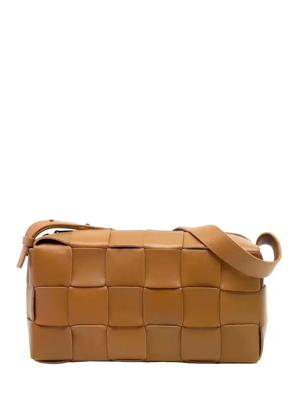 Bottega Veneta Nappa Intrecciato Brick Cassette Shoulder Bag - Brown