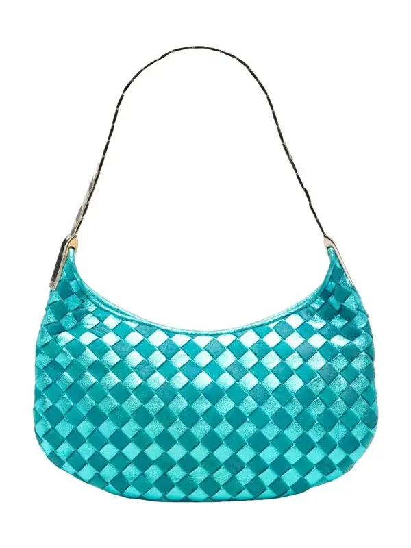 Bottega Veneta 20th Century Metallic Nappa Intrecciato Hobo Bag - Blue