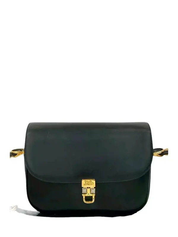 Celine 2000-2010 Leather Horse Carriage Crossbody Bag - Black