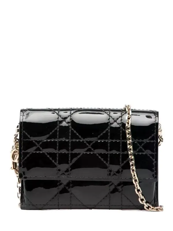 Dior 2020 Nano Cannage Lady Convertible Bag - Black