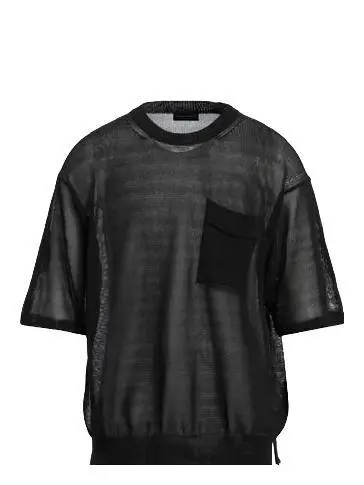 ROBERTO COLLINA Knitted Short-sleeve Top - Black