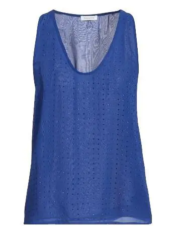Patrizia Pepe Crepe Top With Appliqués - Blue