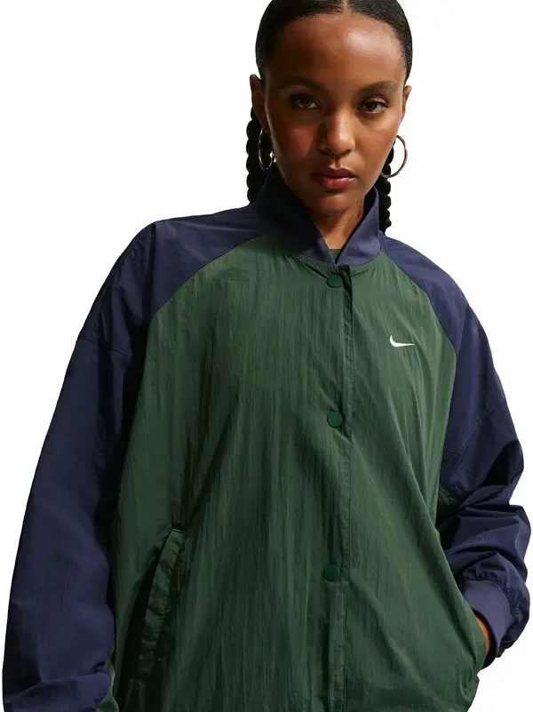 Nike Sportswear Oversized Varsity Jacket - Green