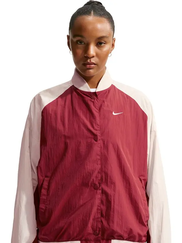 Nike Sportswear Oversized Varsity Jacket - Red