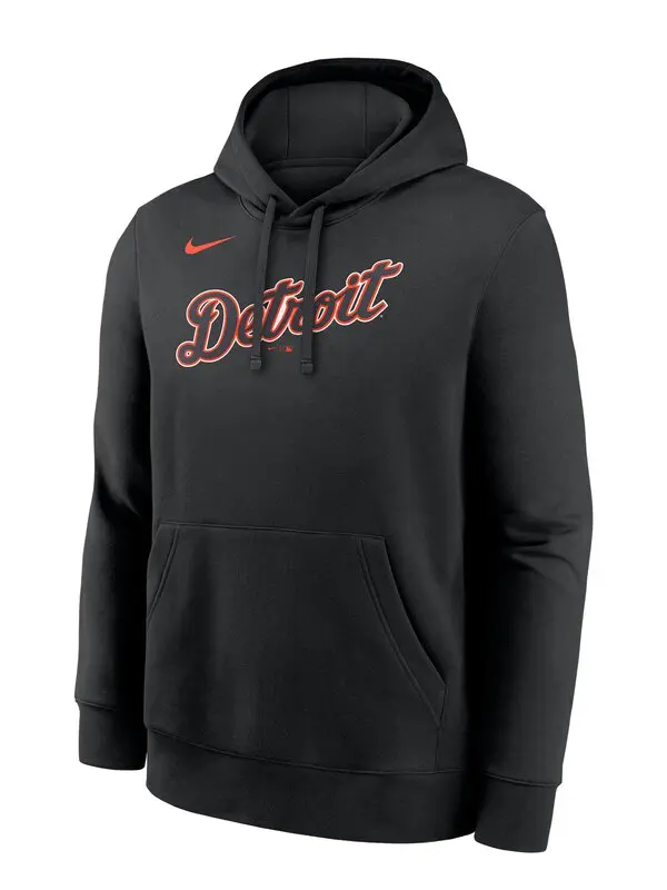 Nike Detroit Tigers Club Mlb Pullover Hoodie - Black