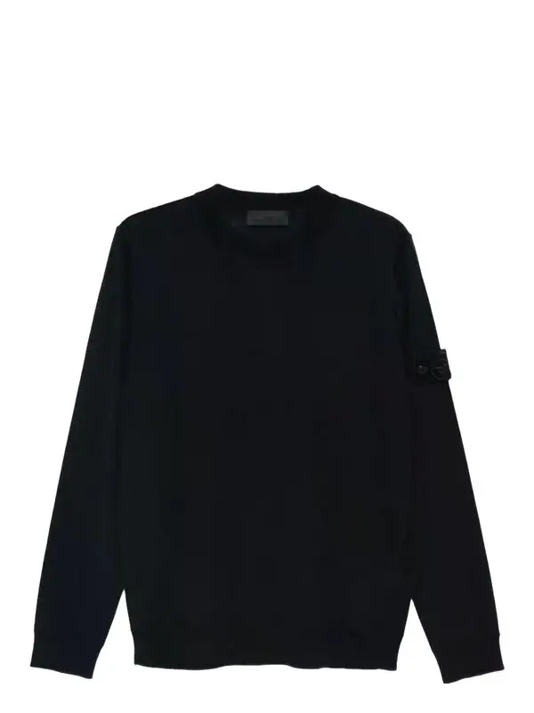 Stone Island Logo-patch Crew-neck Sweater - Blue