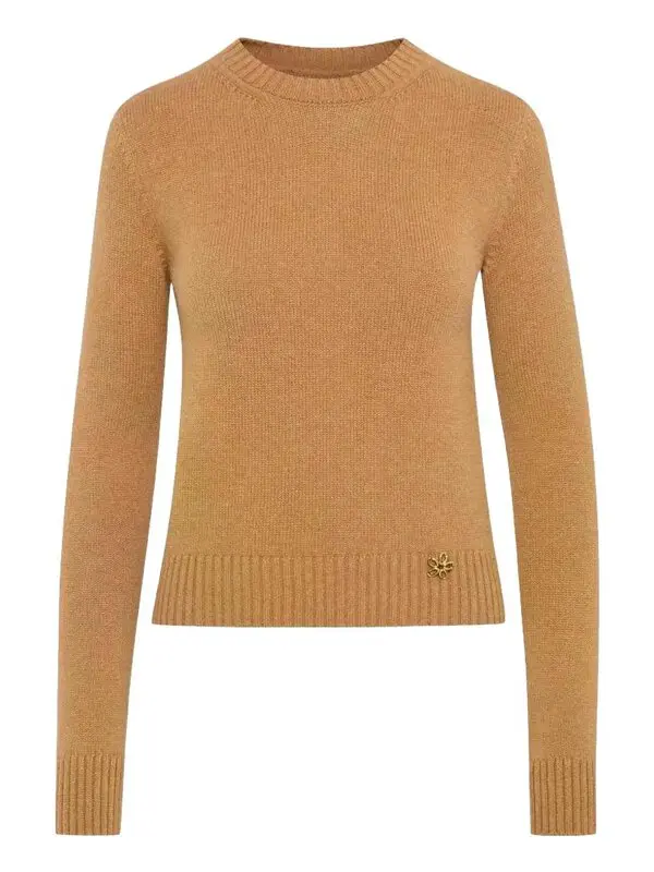Oscar De La Renta Flower Cashmere Sweater - Brown
