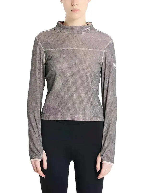CIELE Herringbone Long-sleeve Top - Grey