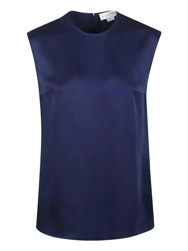 Stella McCartney Satin Sleeveless Top - Blue