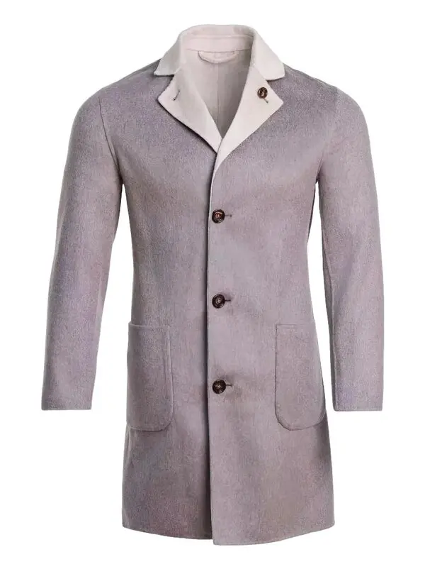 Kiton Reversible Cashmere Coat - Grey