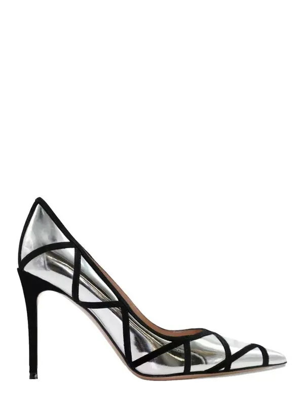 GIANVITO ROSSI Point-toe Heeled Pumps - Silver