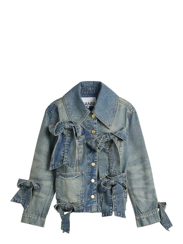 GANNI Tint Rigid Denim Jacket - Mid Blue Vintage