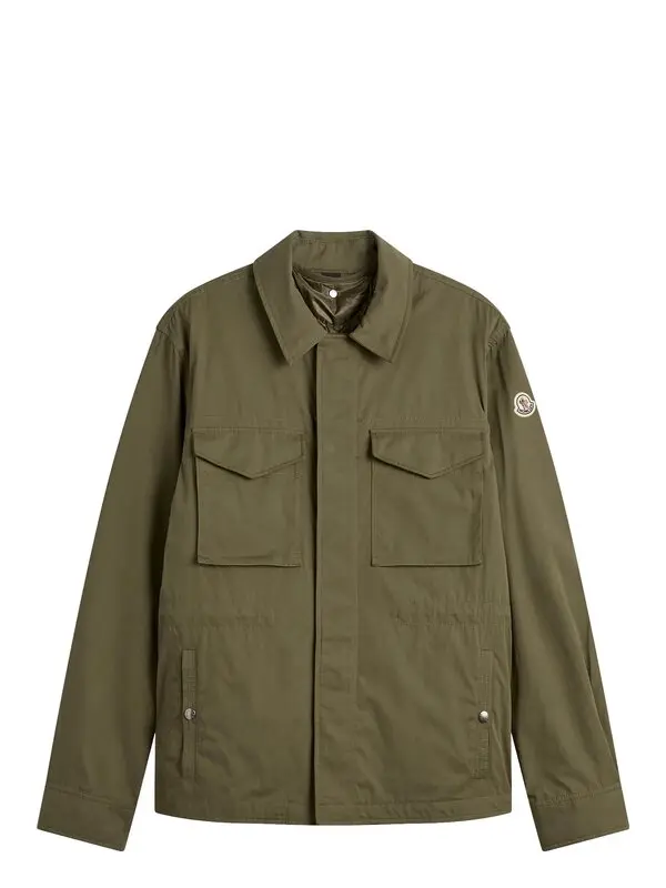 Moncler Roquille Brushed Cotton Shirt Jacket - Green