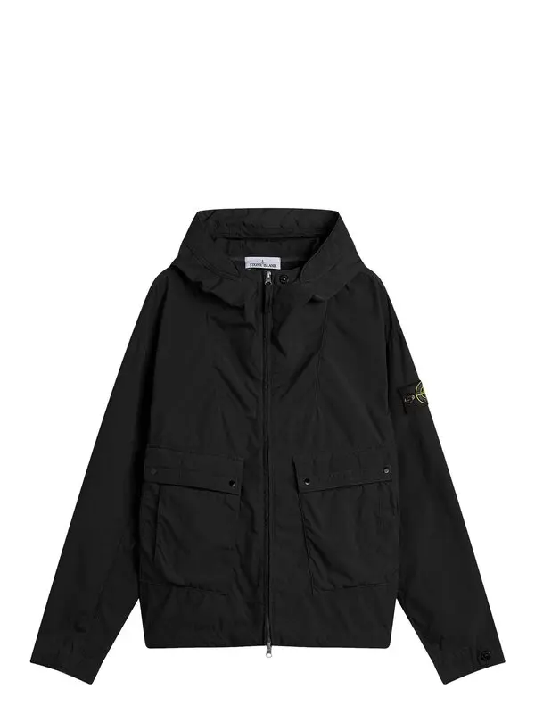 Stone Island Light Compact Touch Poly-tc Hooded Jacket - Black