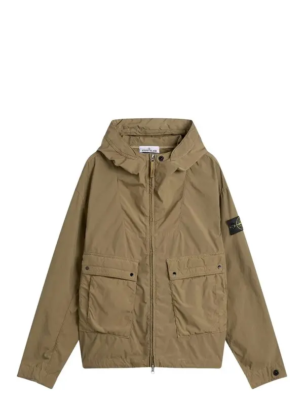 Stone Island Light Compact Touch Poly-tc Hooded Jacket - Military Green
