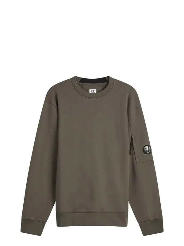 C.P. COMPANY Diagonal Raised Fleece Crewneck Sweatshirt - Gunmetal