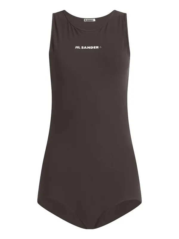 JIL SANDER Logo Activewear Bodysuit - Earth