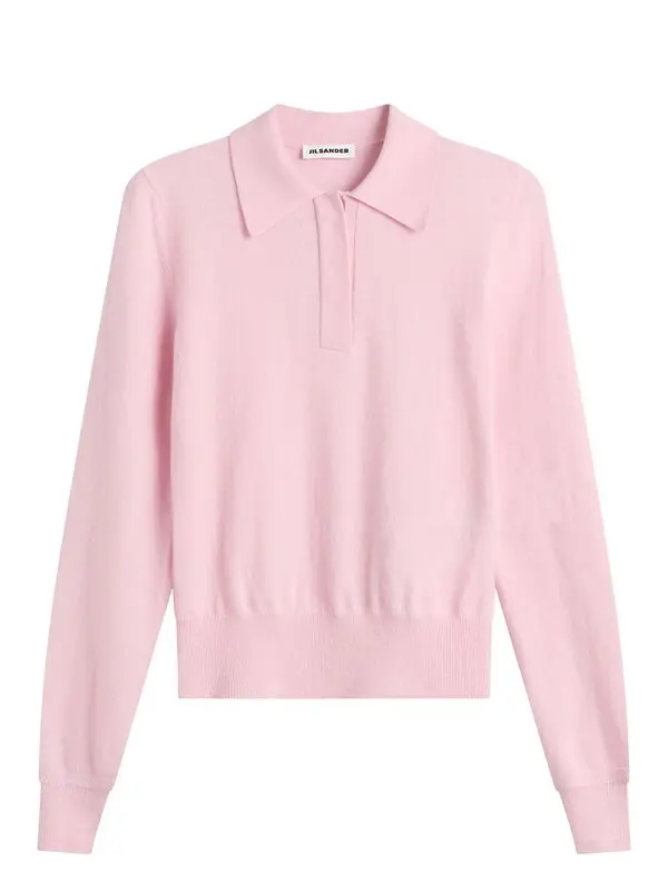 JIL SANDER Knitted Polo Top - Candy Pink