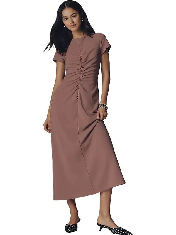 REFORMATION Mila Knit Midi Dress - Brown