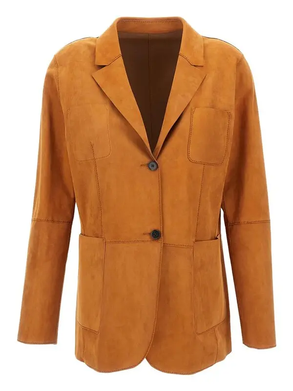 DESA 1972 Reversible Leather Blazer - Orange