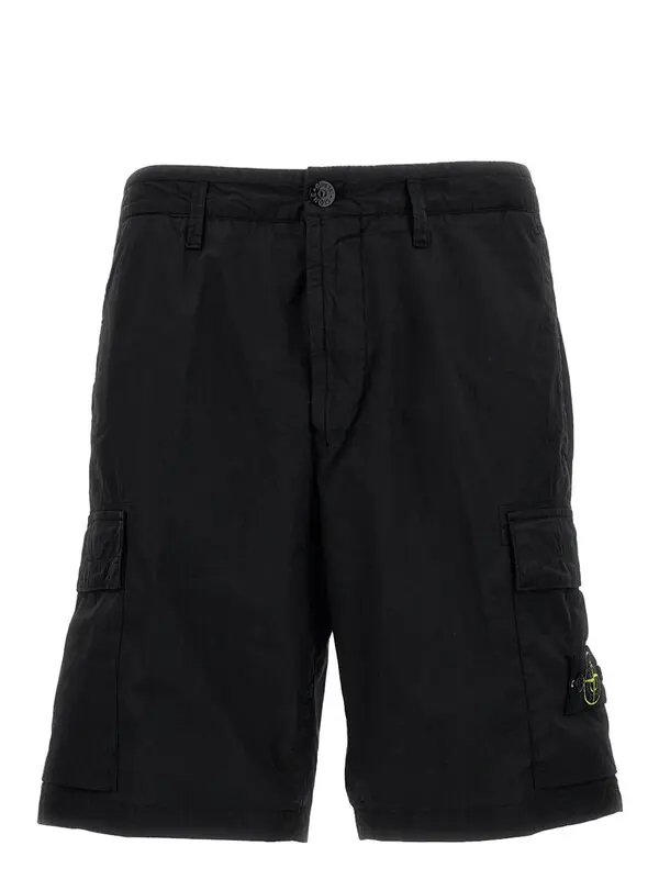 Stone Island Cargo Bermuda Shorts - Black
